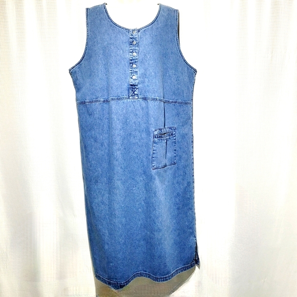 Cherokee | Dresses | Cherokee Plus Size Denim Cotton Maxi Dress 24w ...